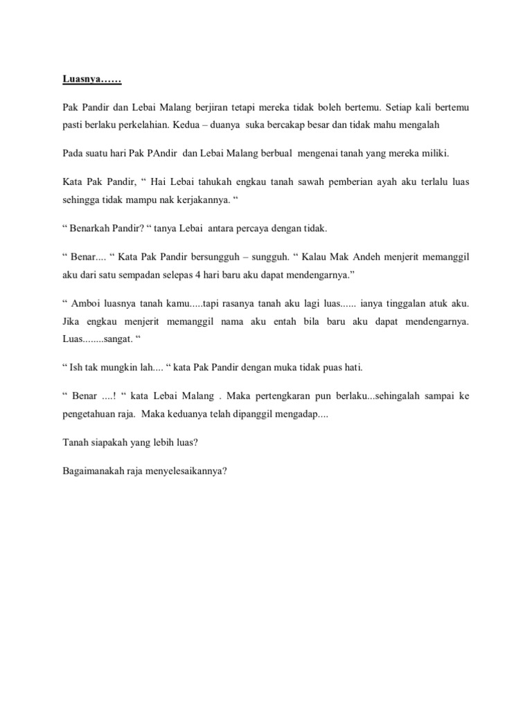 Kisah Pak Pandir Dan Lebai Malang... | PDF