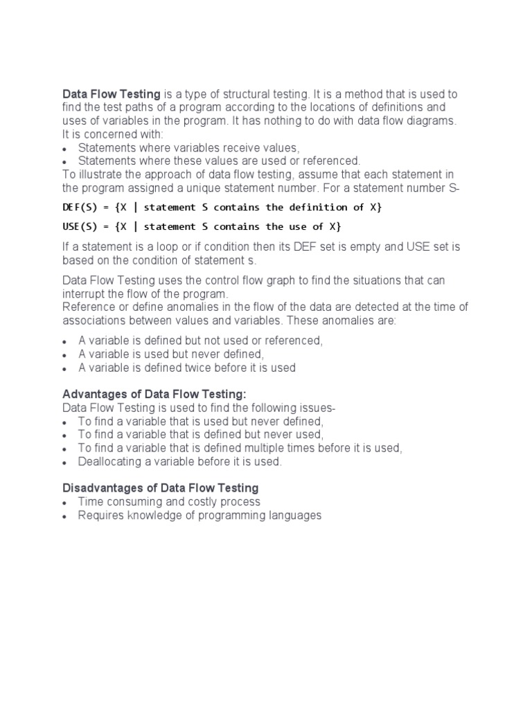 Data Flow Testing | PDF | Variable (Computer Science) | Control Flow