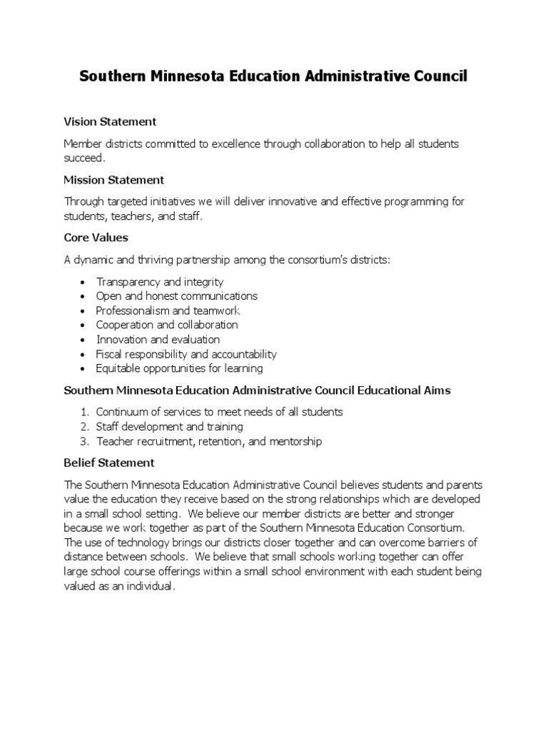 Smec Administrative Council Vision-Mission Statement 2021 | PDF ...