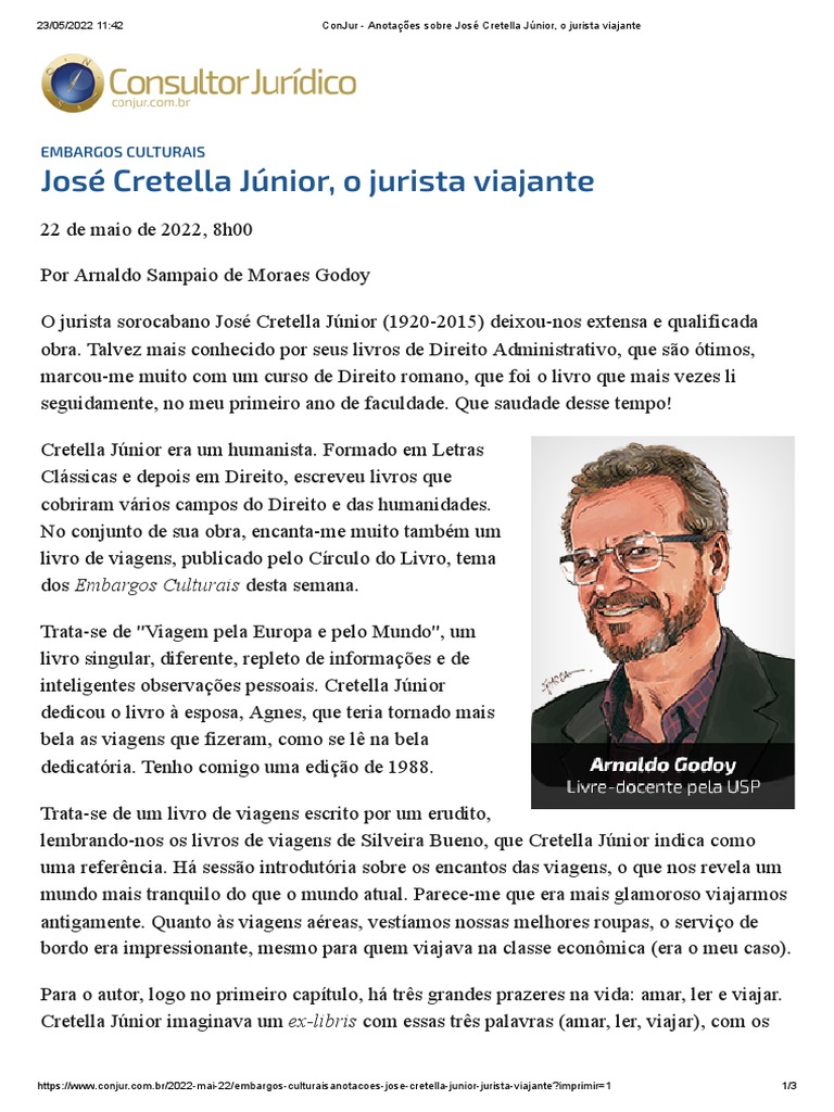 (22.05) - Anotações Sobre José Cretella Júnior, o Jurista Viajante ...