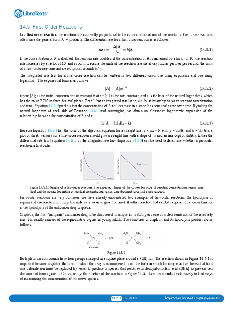 First-Order Reactions | PDF | Reaction Rate | Chemistry