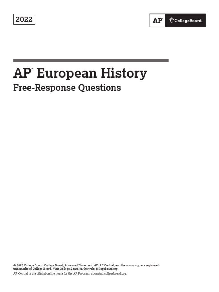 AP European History: Free-Response Questions | PDF | Age Of ...