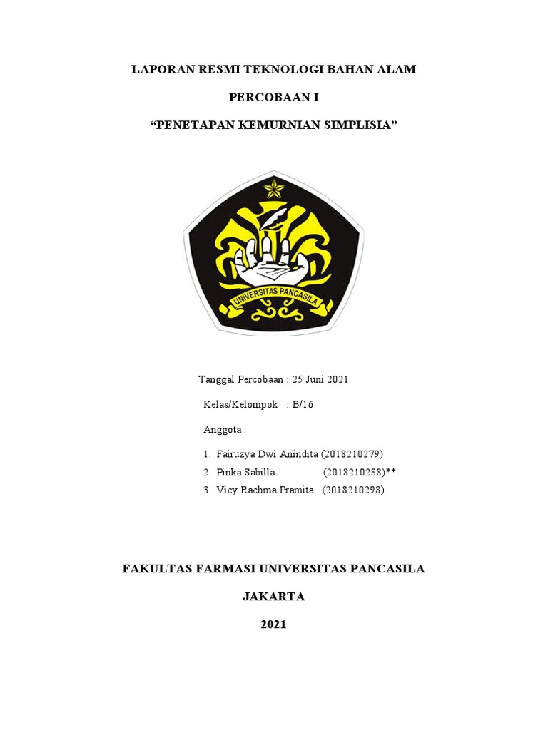 Penetapan Kemurnian Simplisia Daun Tapak Liman | PDF