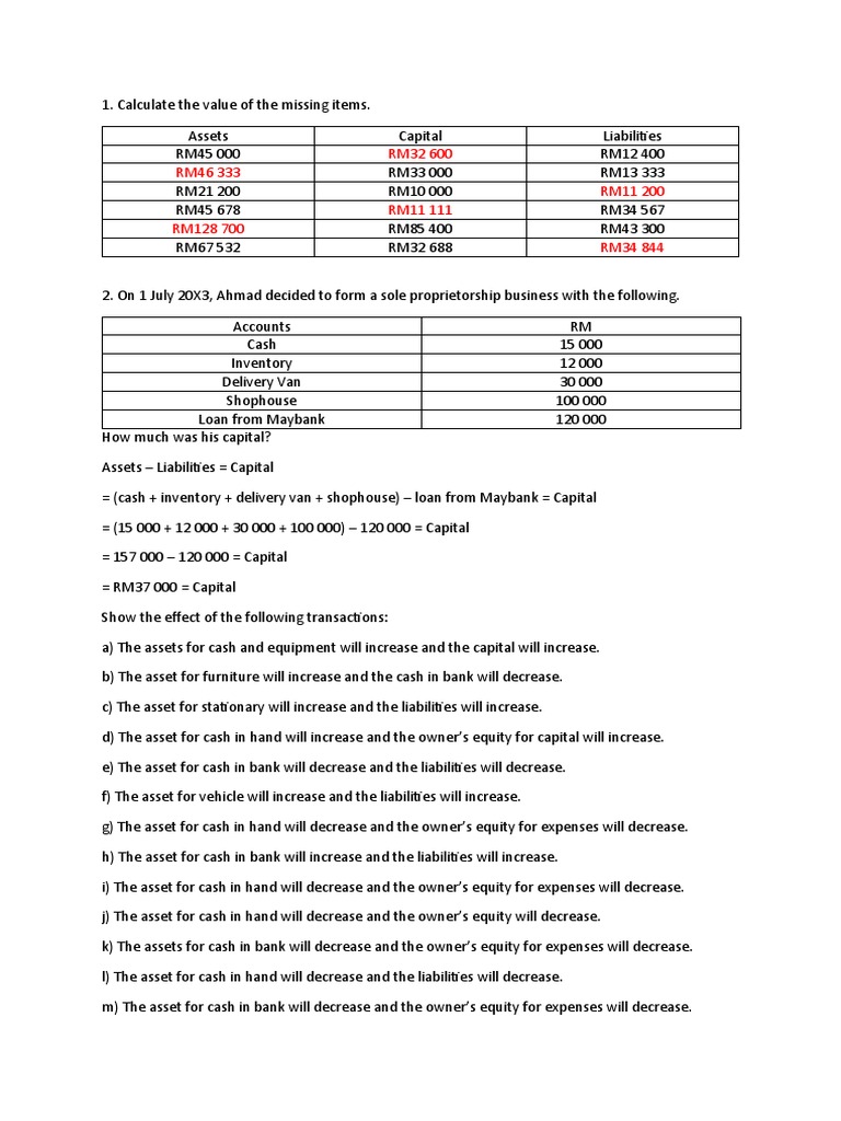 Acc407 Accounting Equation | PDF | Equity (Finance) | Liability ...