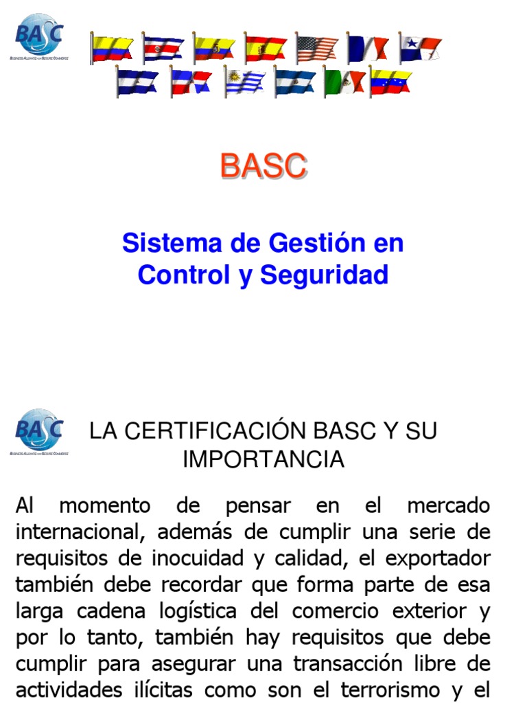 Certificación BASC: Requisitos y Beneficios | PDF | Logística | El ...