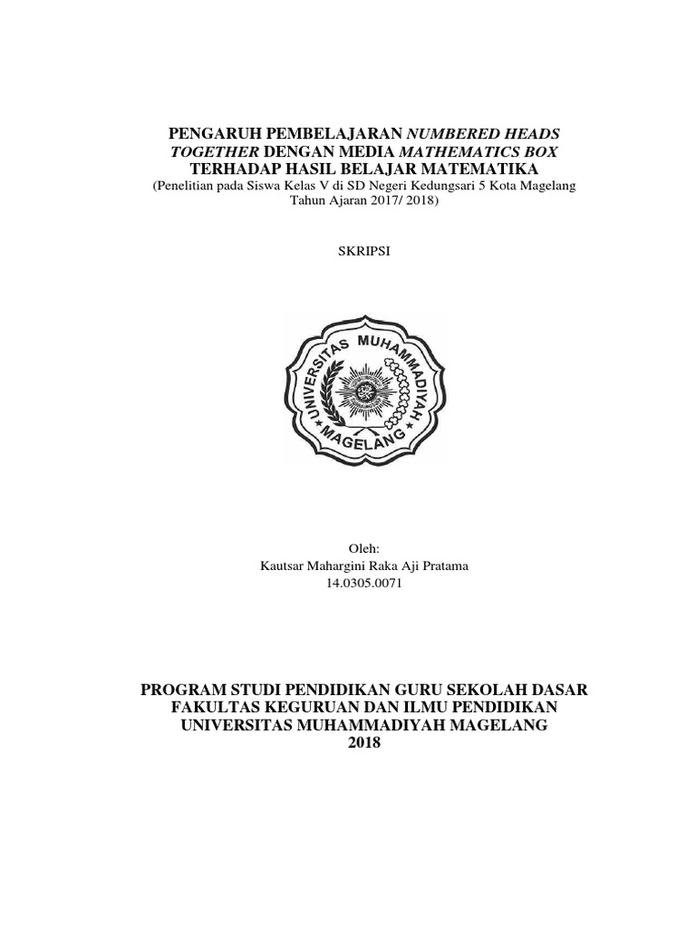 14.0305.0071 - Cover+Bab 1, Bab 2, Bab 3, Bab 5, Daftar Pustaka | PDF