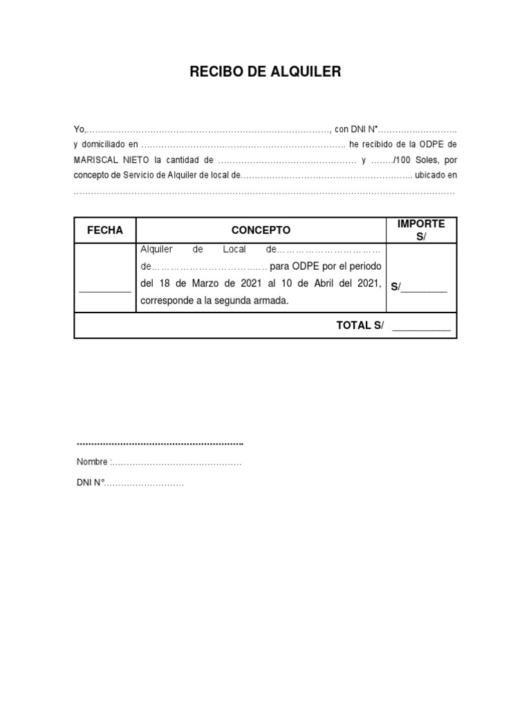 Recibo de Alquiler de Local (2 Armada) | PDF | Finanzas y dinero