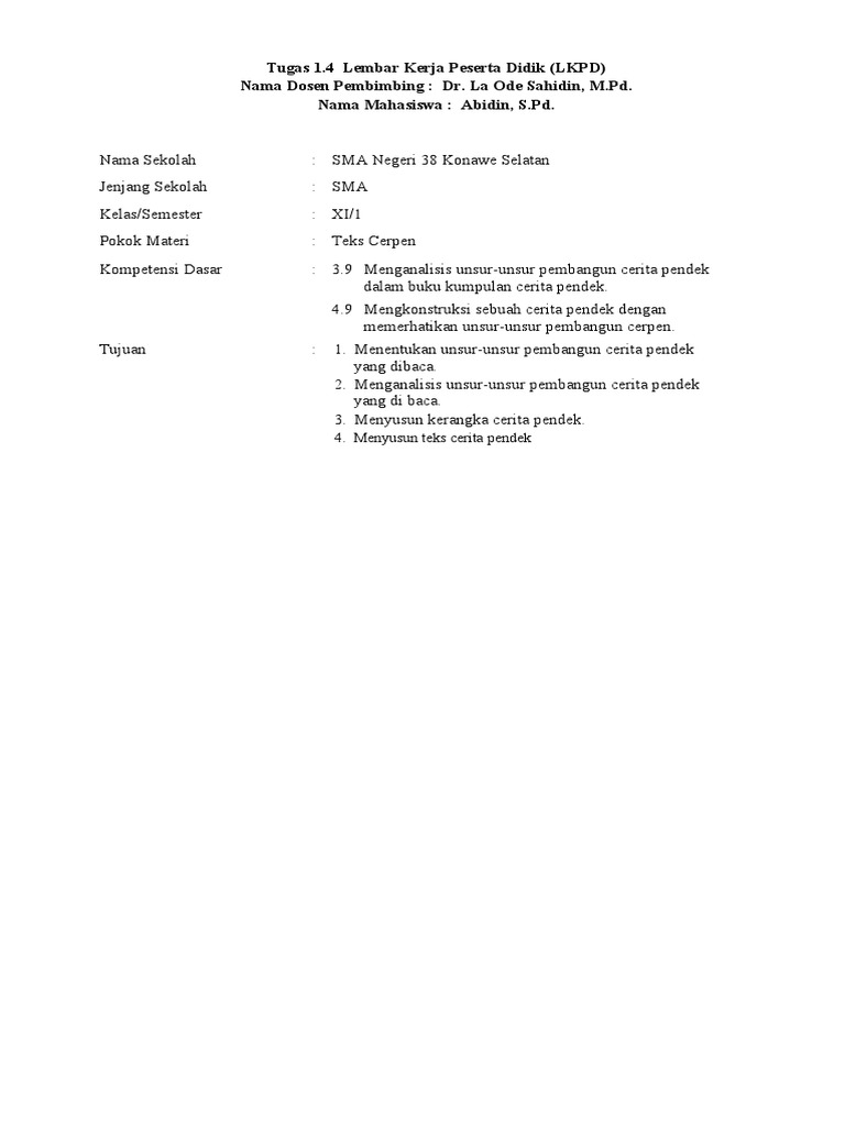 LKPD | PDF | Kajian Bahasa Asing