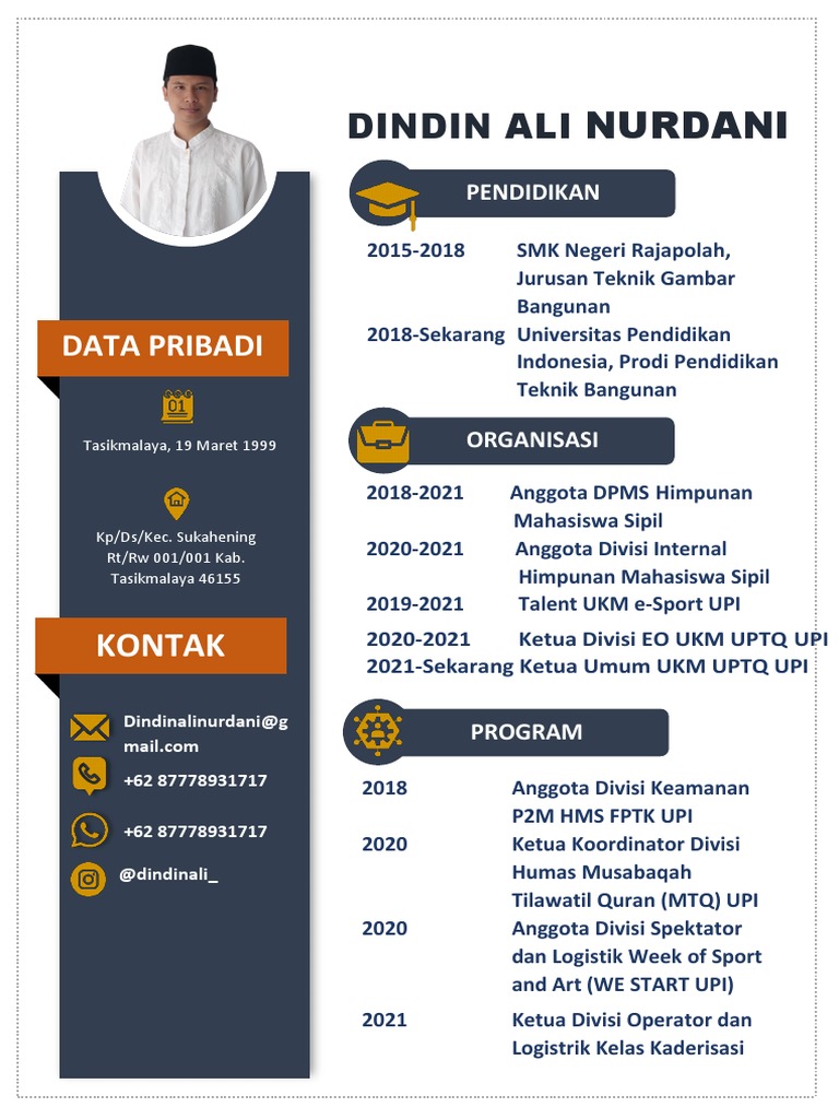 Curriculum Vitae - Dindin Ali Nurdani | PDF