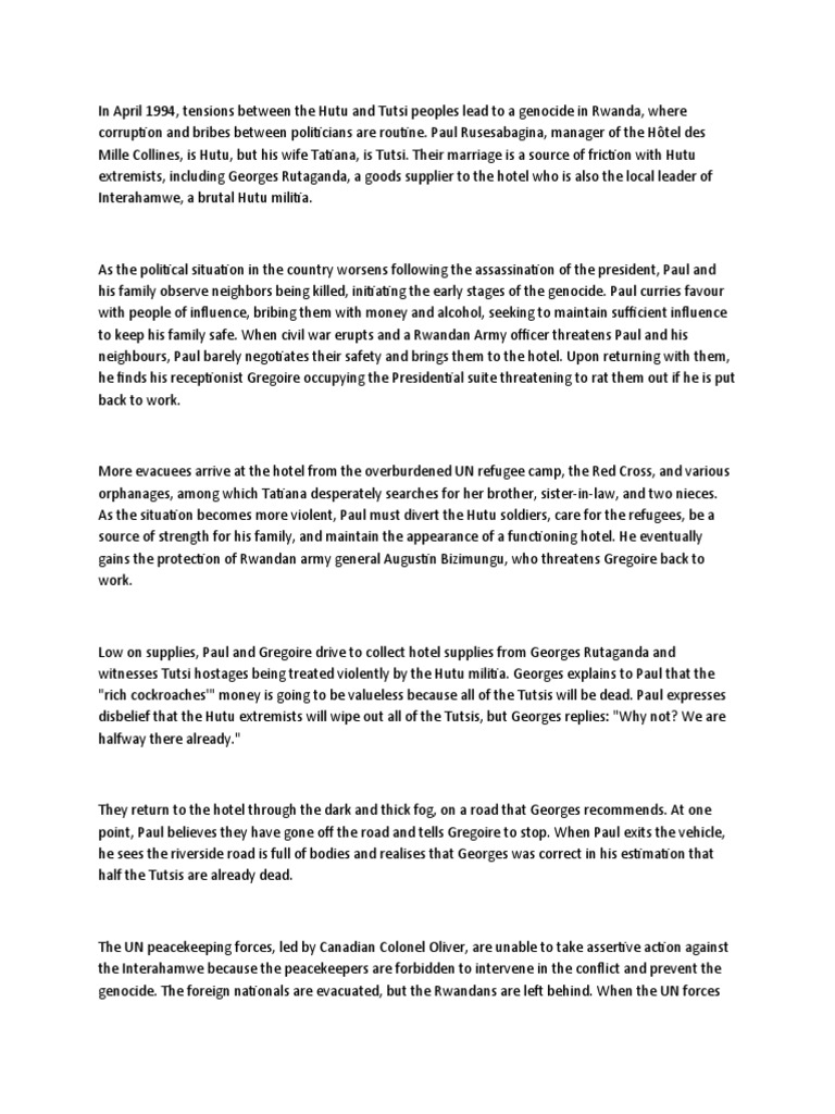 Paul Rusesabagina's heroic efforts to shelter refugees during the ...