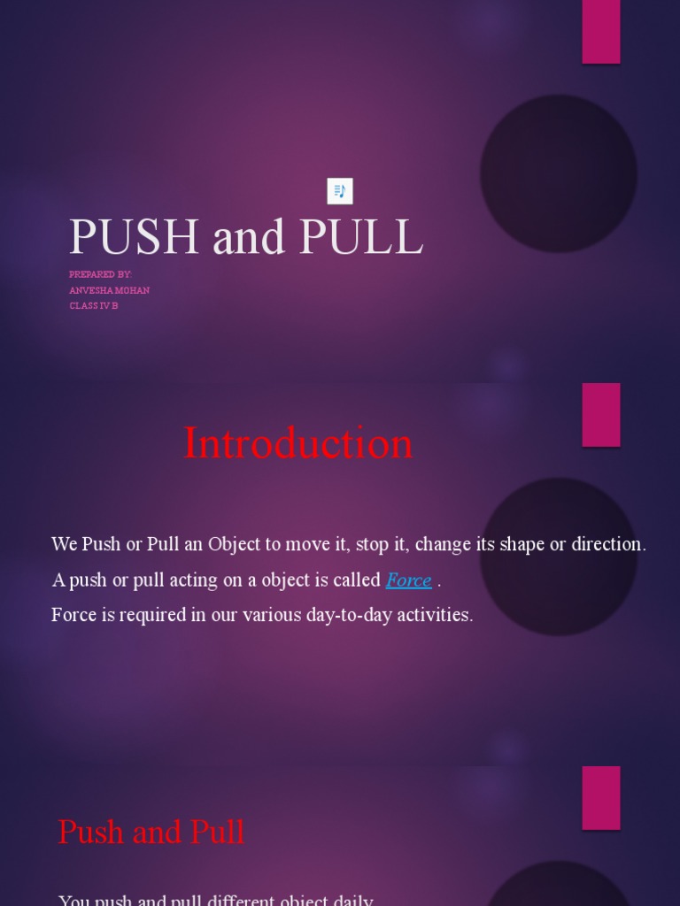 Push and Pull | PDF | Force | Gravity
