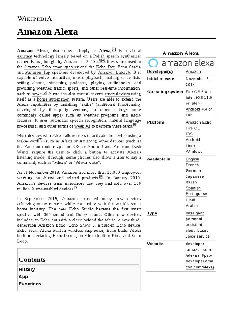 Amazon Alexa | PDF | Amazon Echo | Computing