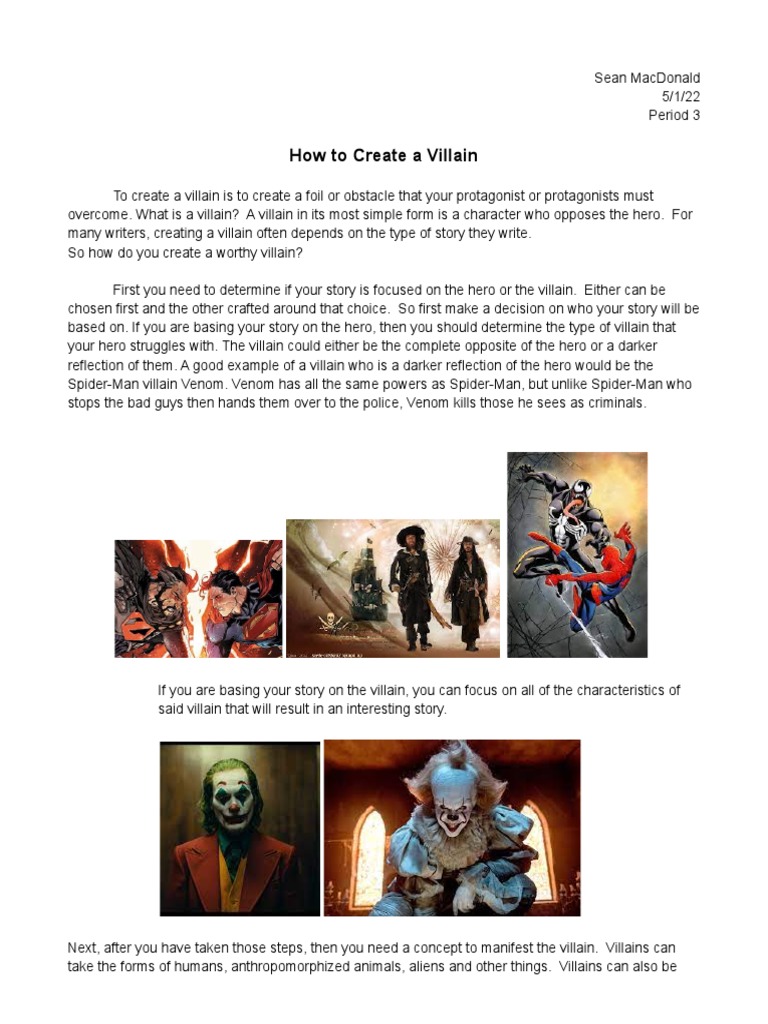 How To Create A Villian 1 | PDF | Hero