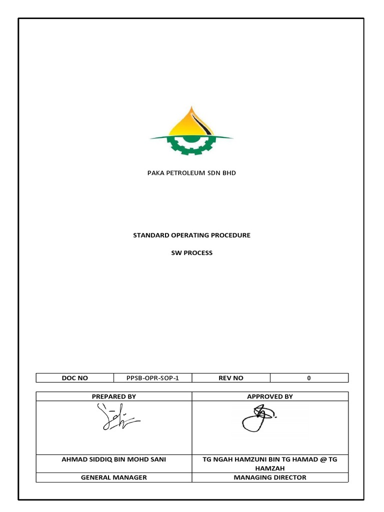 PPSB-Production Standard Operating Procedure | PDF | Water | Pump