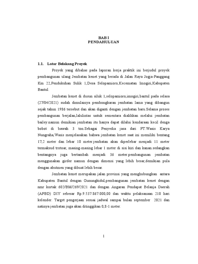 Laporan Kerja Praktek - Henok Pangkurei - 110018040 | PDF