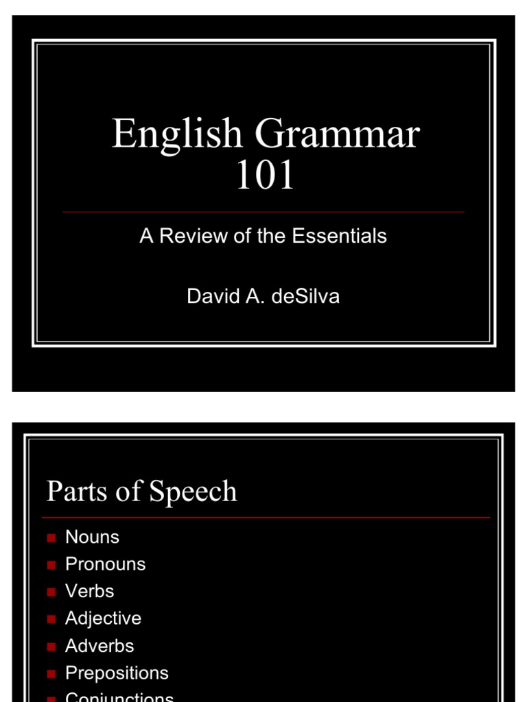 Basic English Grammar Overview | PDF