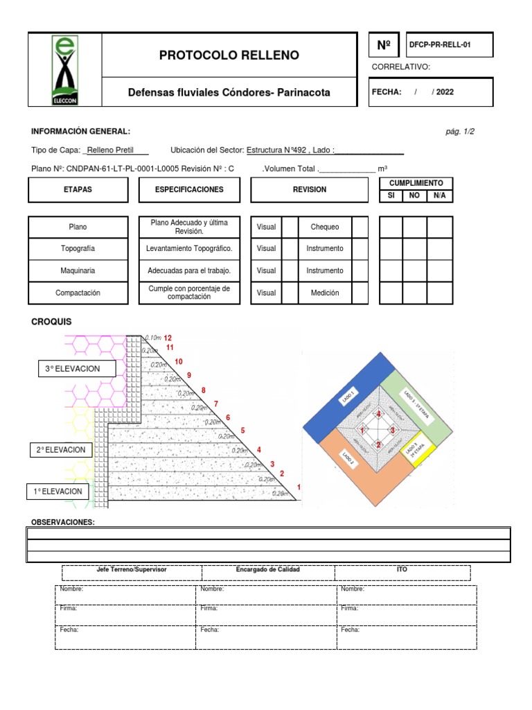 Protocolo Relleno Pretil | PDF | Ciencias de la Tierra
