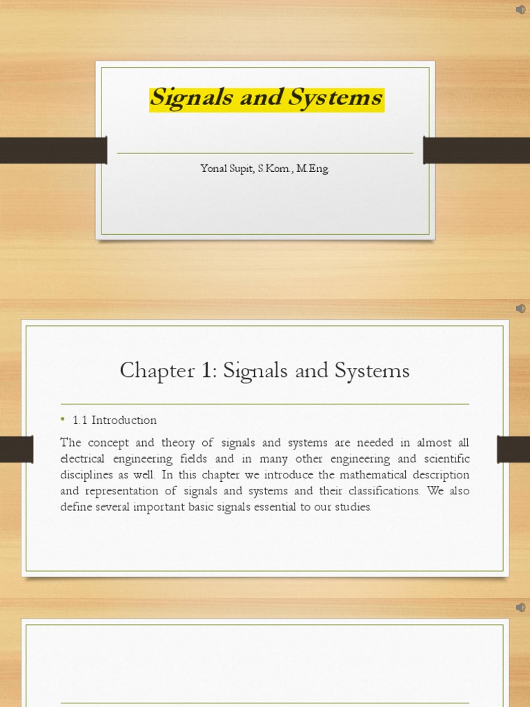 Chapter 1 Signals and Systems - Week1 | PDF | Discrete Time And Continuous Time | Mathematical ...