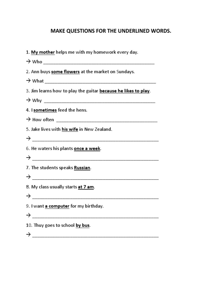 Ask For The Underlined Word | PDF