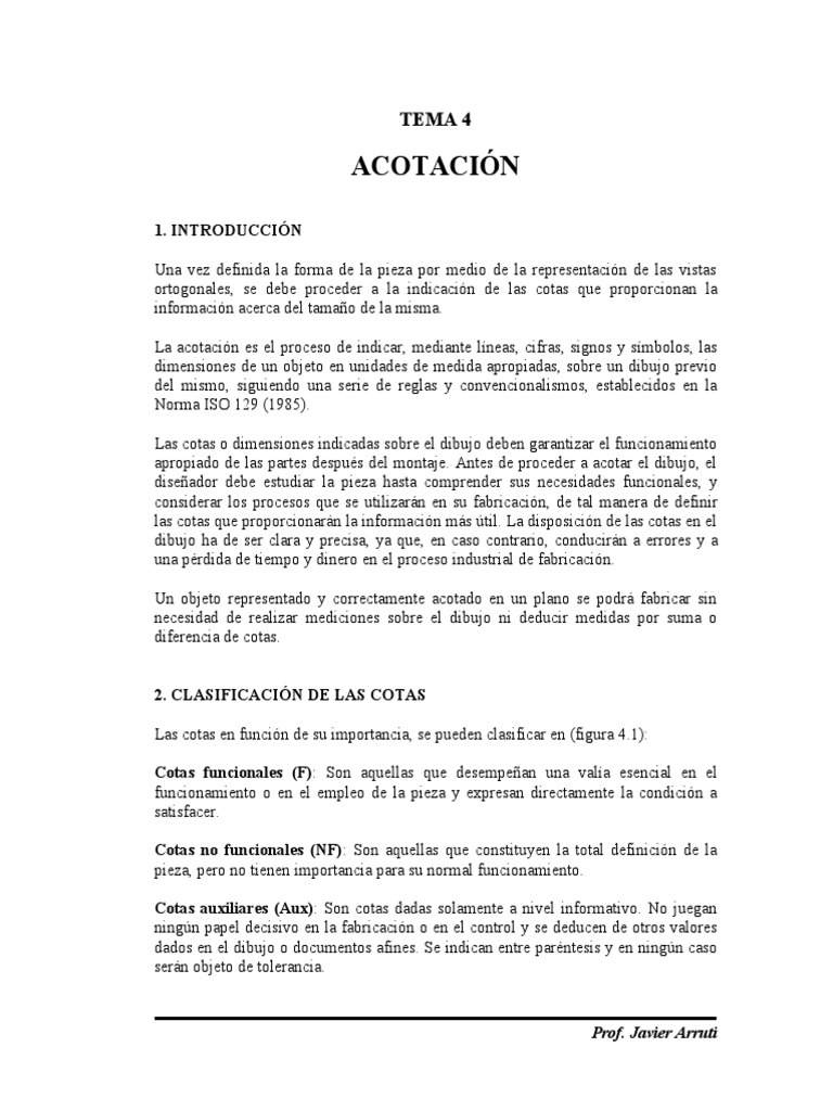 Tema4-Acotacion ISO 129 | PDF | Matemáticas | Dibujo