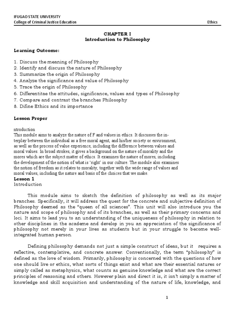 MODULE in ETHICS-1 Philo | PDF | Morality | Reason