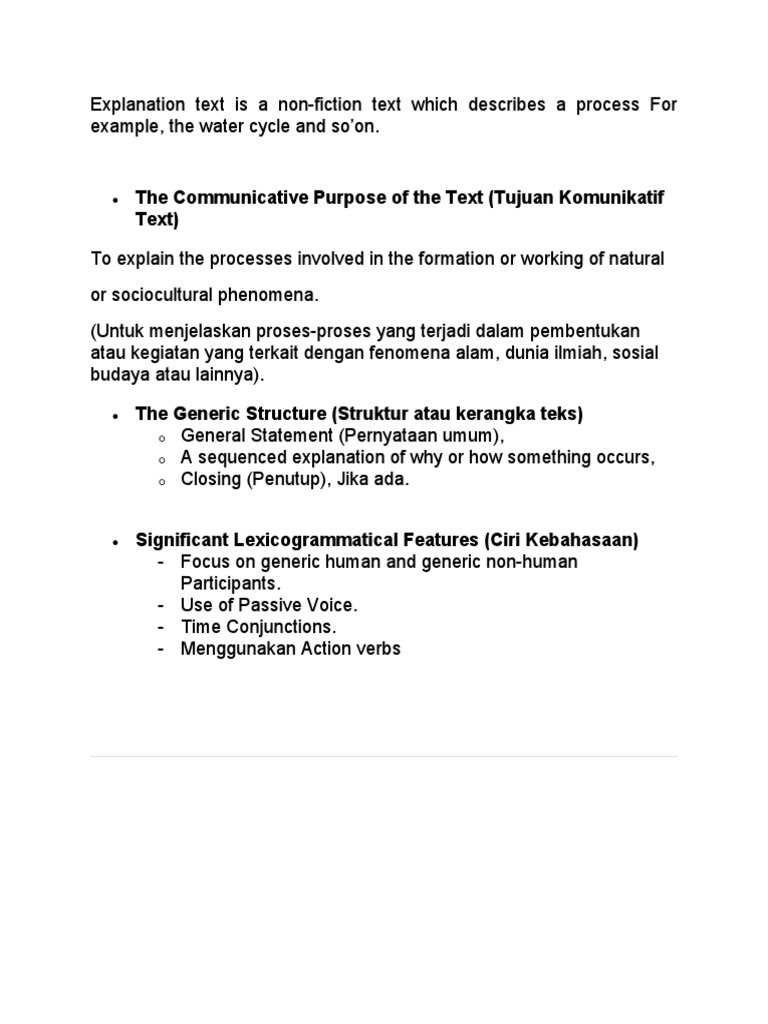 Communicative Purpose of Explanation Text | PDF | Foreign Language ...
