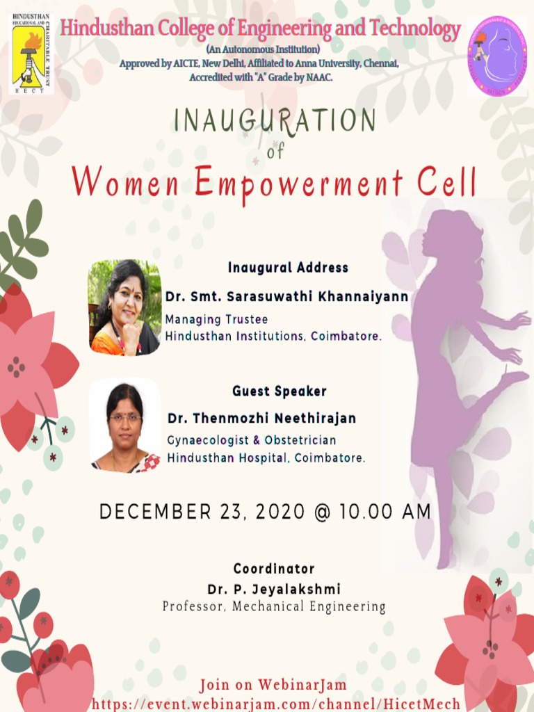 HCET Women Empowerment Cell Inaugural Address | PDF