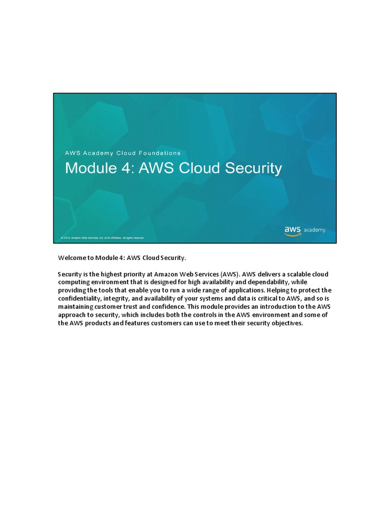 AcademyCloudfoundations Module 04 | PDF | Cloud Computing | Amazon Web Services