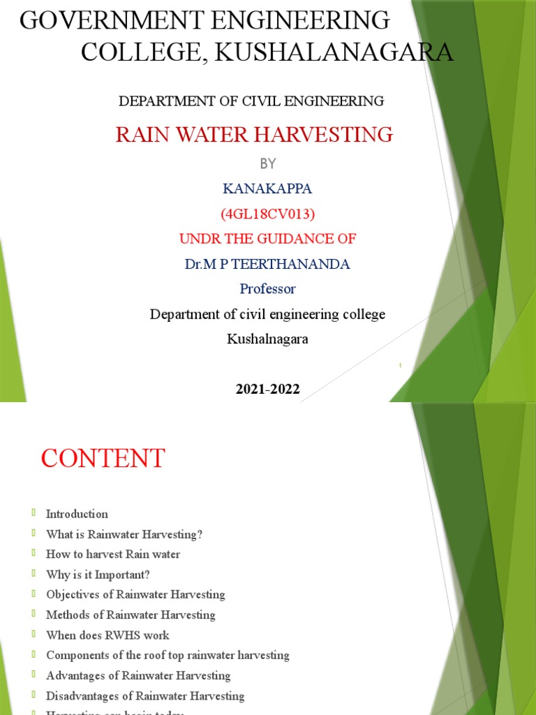 RWH 1 | PDF | Surface Runoff | Water