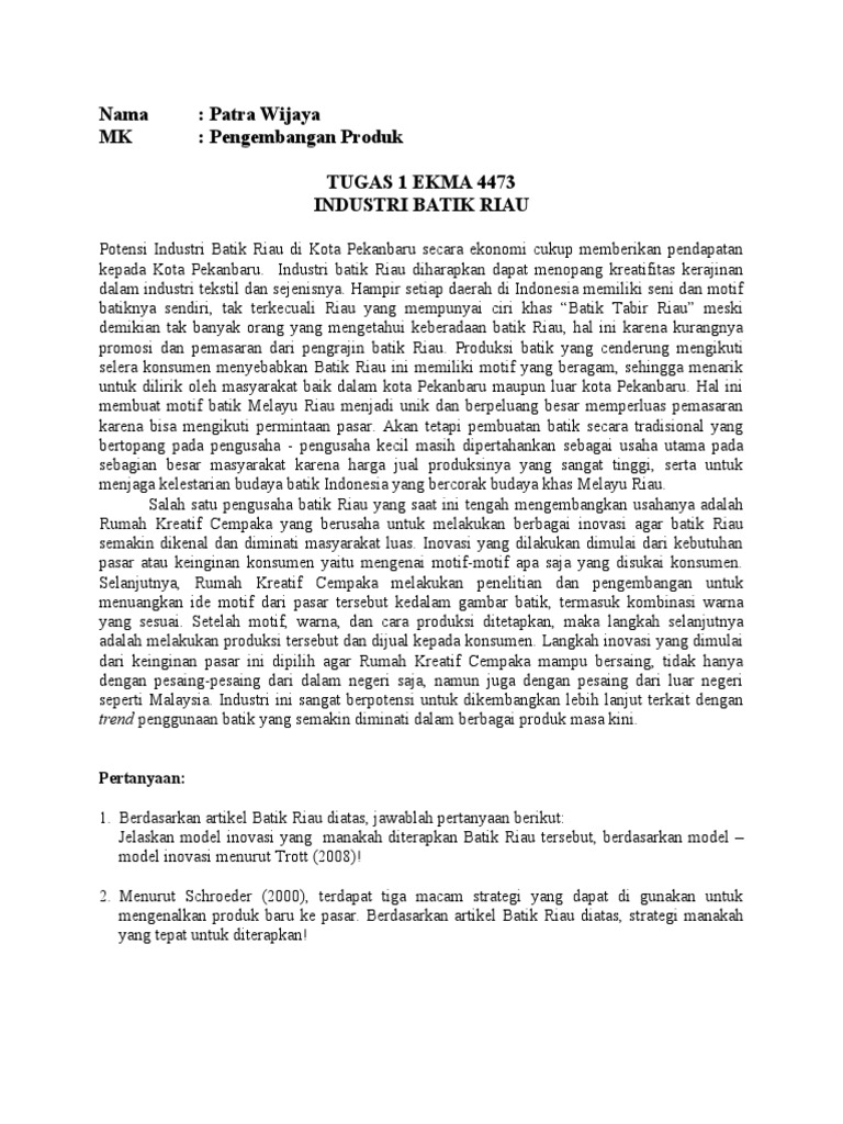 Tugas 1 Ekma 4473 Pengembangan Produk | PDF