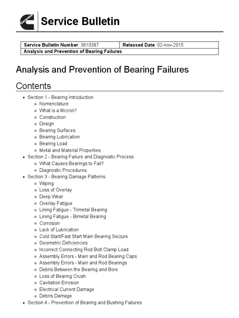 Analysis and Prevention of Bearing Failures | PDF | Bearing (Mechanical ...