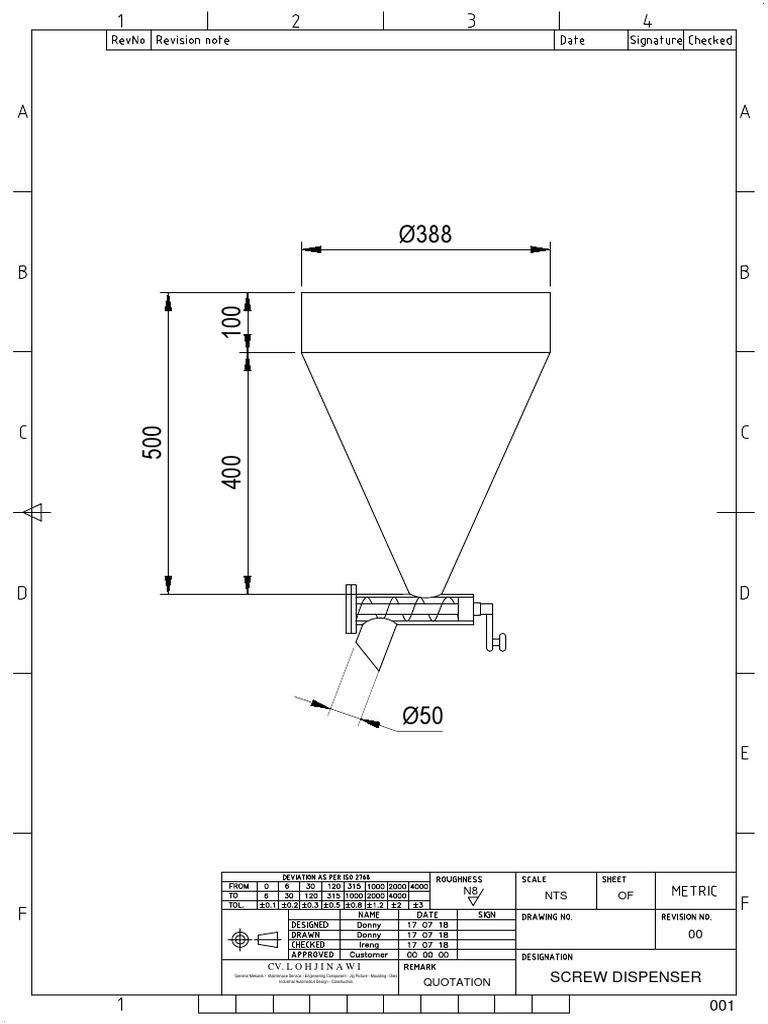 Screw Dispenser Quotation Document | PDF