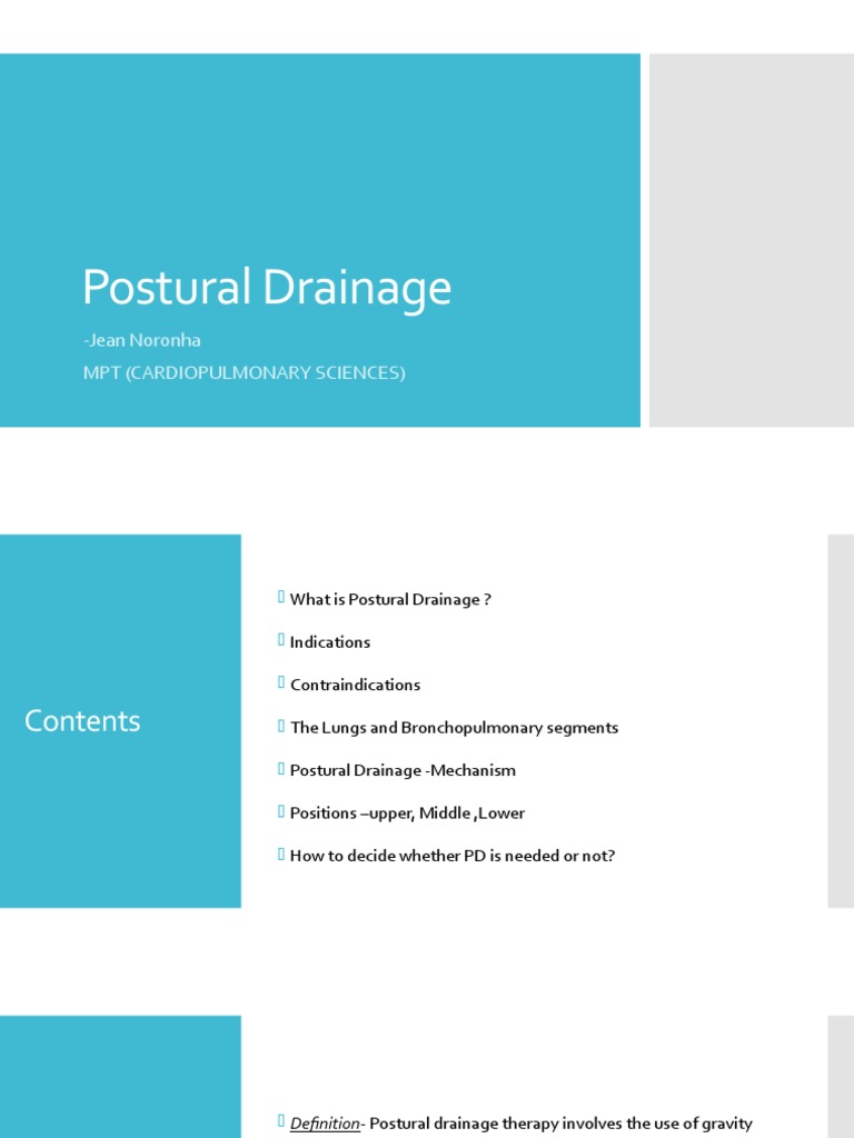 Postural Drainage | PDF | Lung | Respiratory Tract