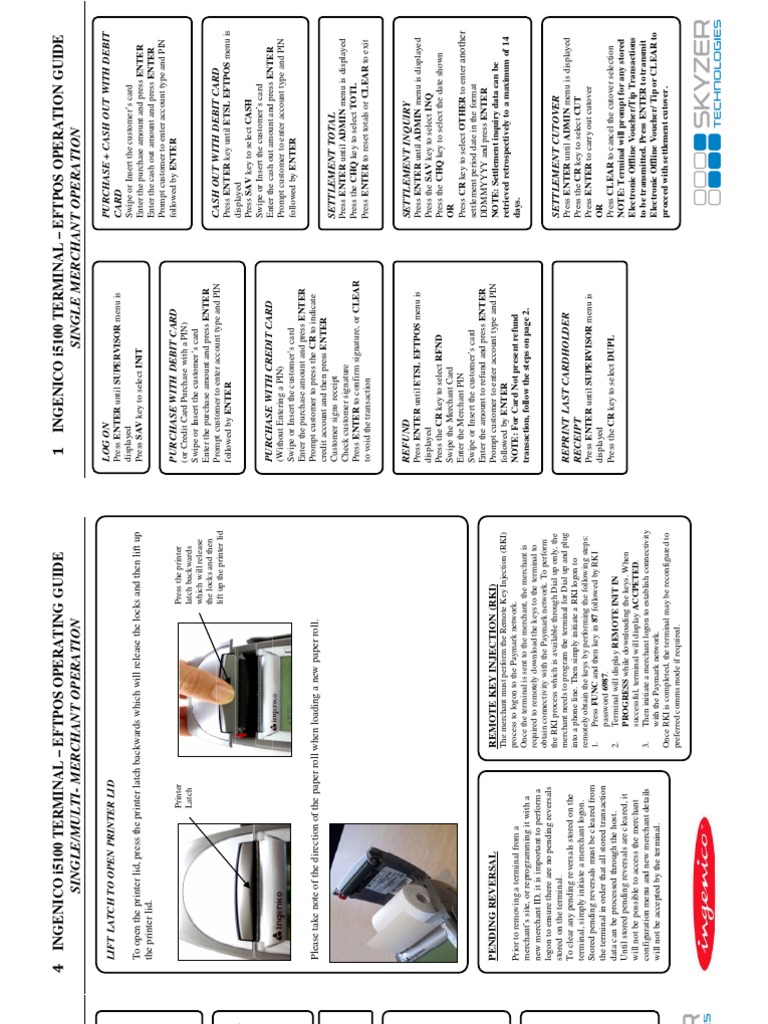 Ingenico 5100 Paymark Merchant Quick Guide (Standard) | PDF | Debit ...