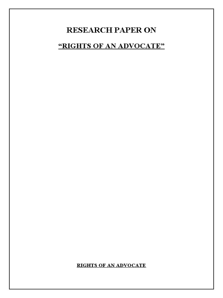 Rights of An Advocate | PDF | Advocate | Lawyer