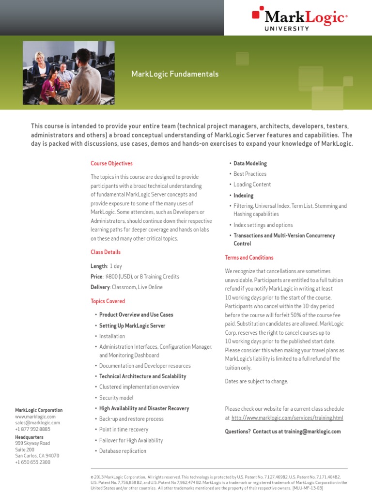 Marklogic Fundamentals 130326 | PDF | Trademark | Databases