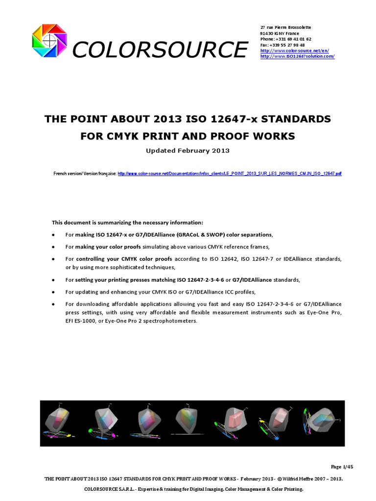 2013 Point About Iso 12647 Standards | PDF | Printing | Paper