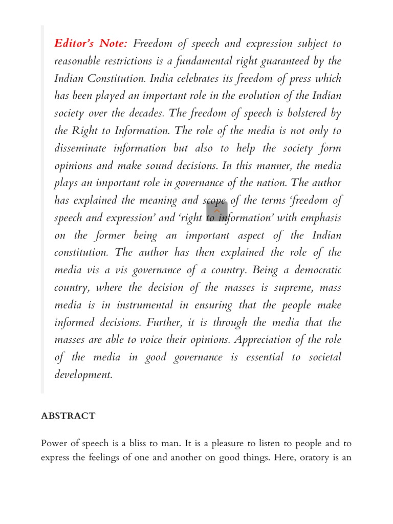 Role of Media in Democracy and Good Governance | PDF | Freedom Of ...