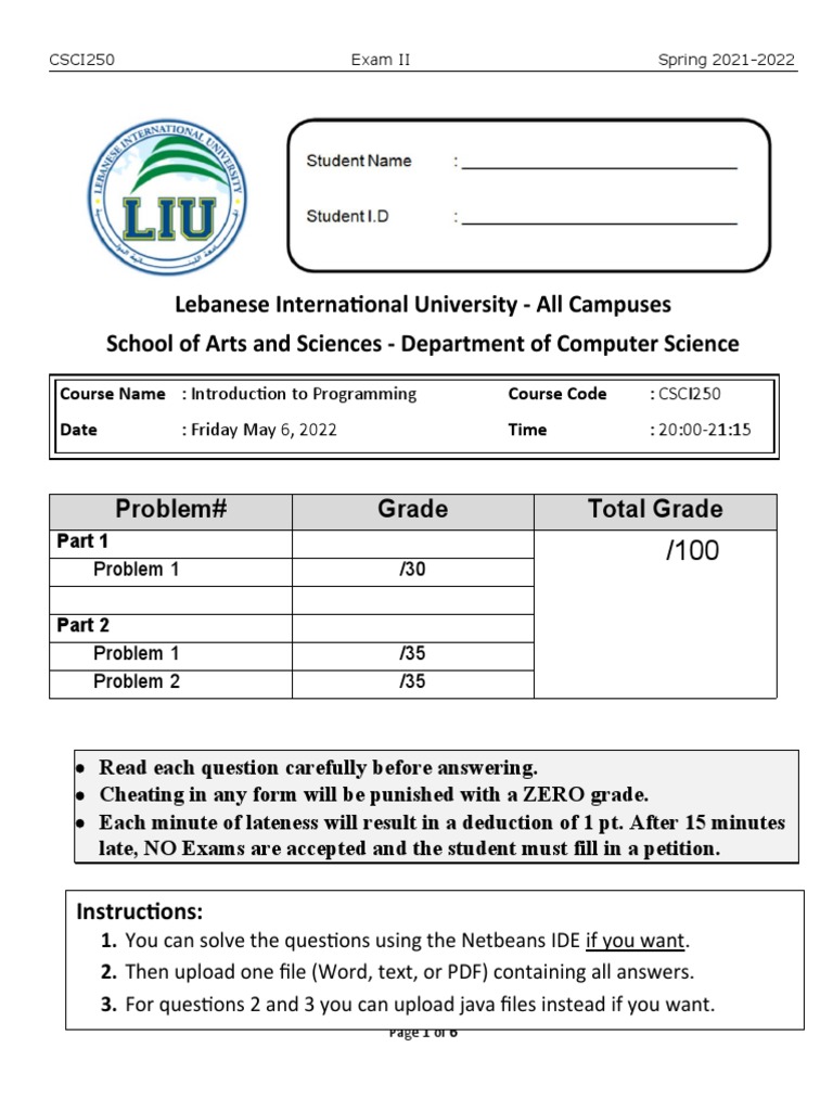 CSCI250 - Exam 2 - V1-Solution | PDF | Computer Programming | Software Engineering