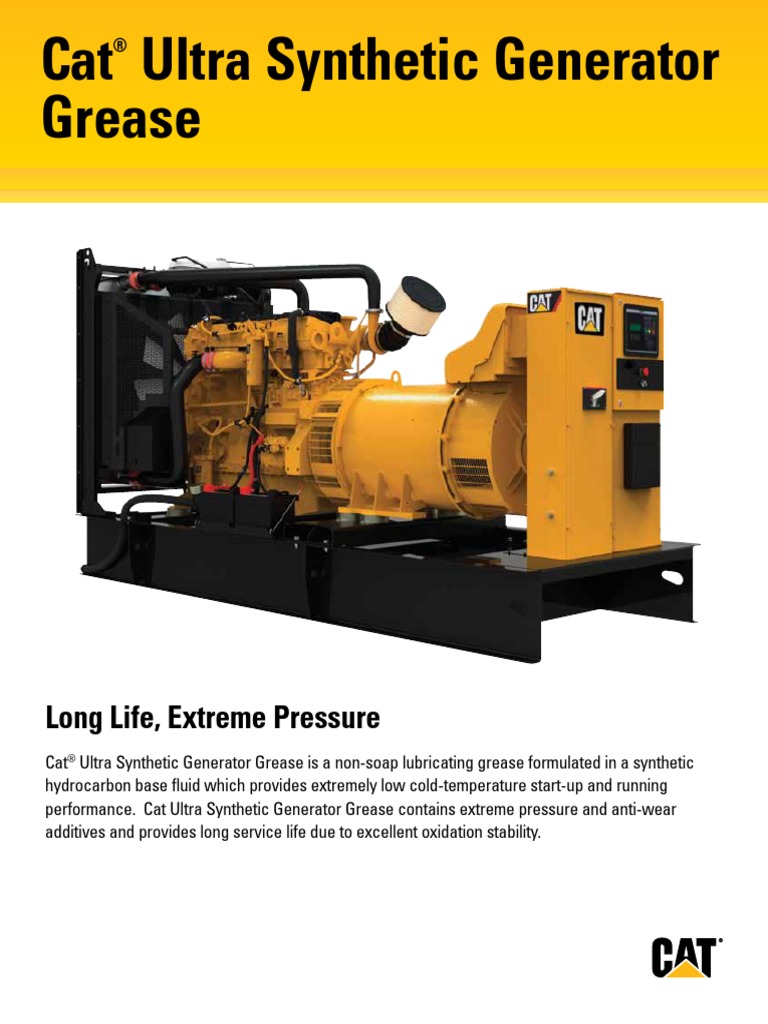 Cat Ultra Synthetic Generator Grease: Long Life, Extreme Pressure | PDF ...