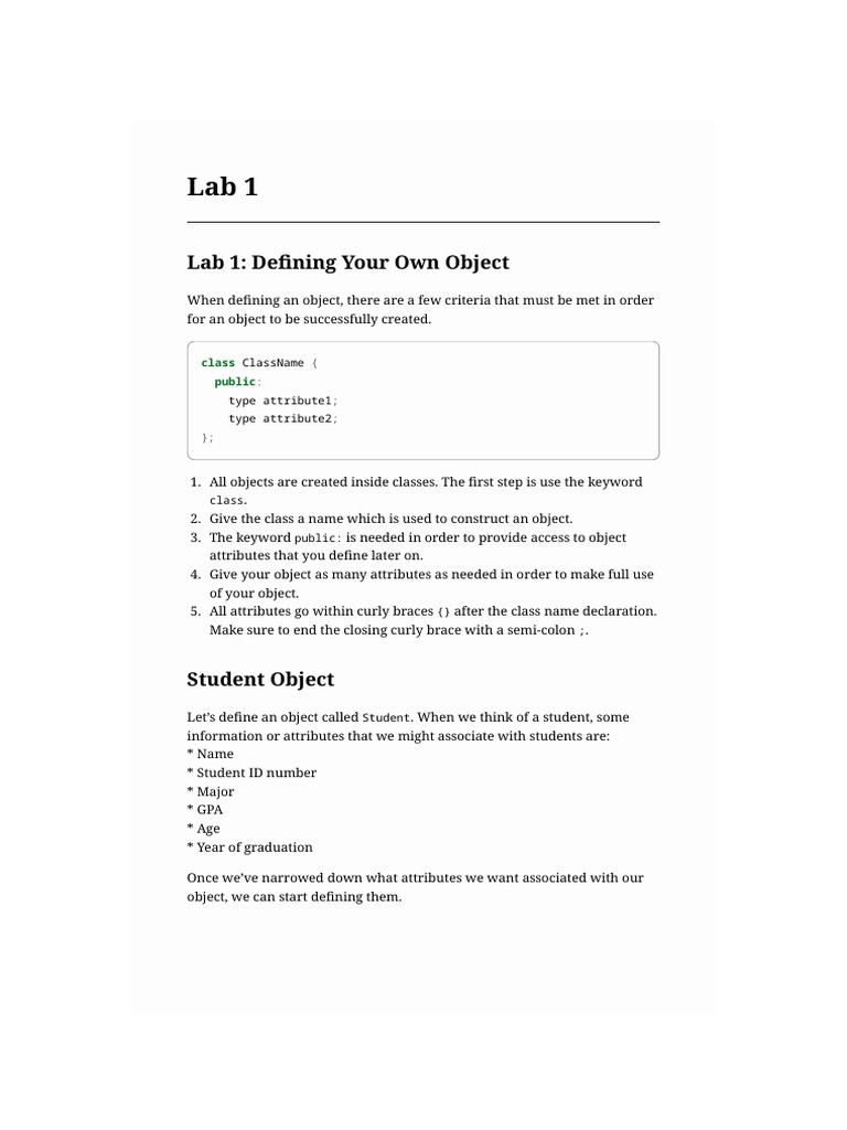Introduction to Objects in Cplusplus | PDF | Programming | Constructor ...