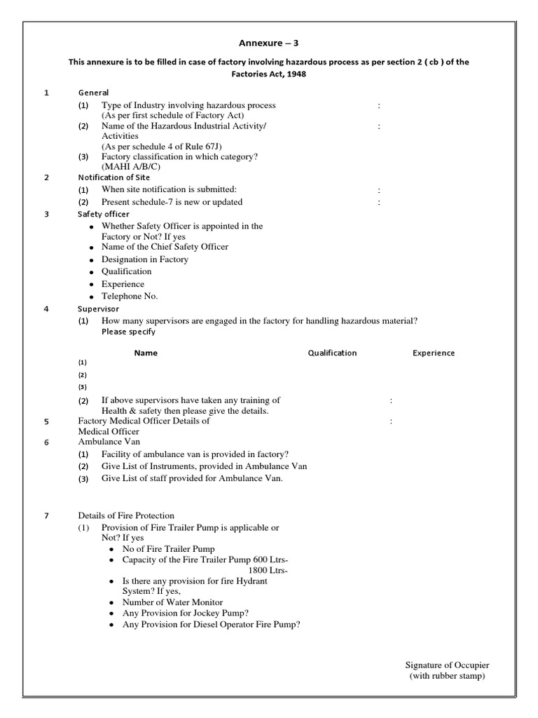 Annexure - 3 | PDF | Occupational Safety And Health | Safety
