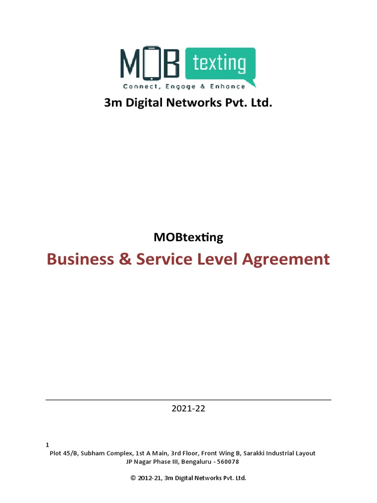 Final MOBtexting - Business & Services Level Agreement - Domestic | PDF ...