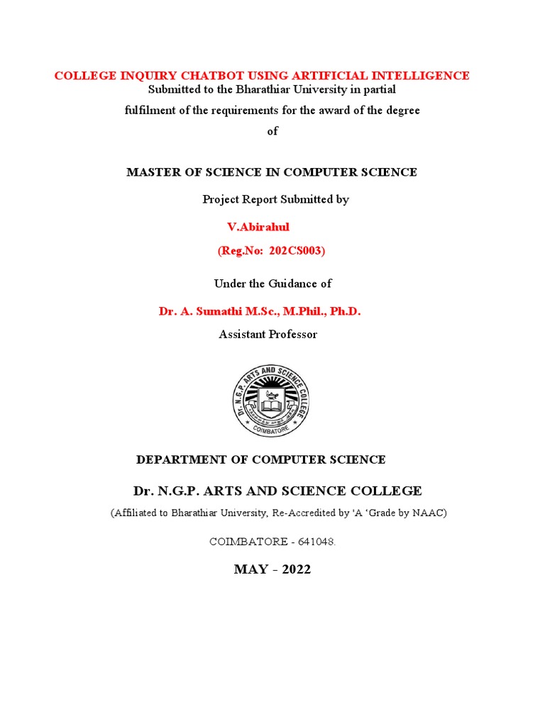 College Inquiry Chatbot Using Artificial Intelligence | PDF | Doctor Of ...