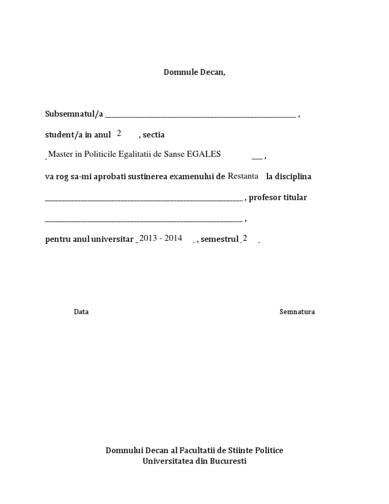 Formular Cerere Marire - Restanta