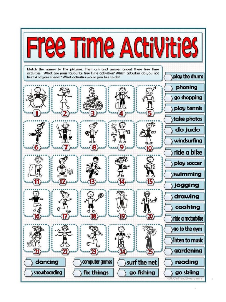 Vocabulary - Free-Time Activities | PDF