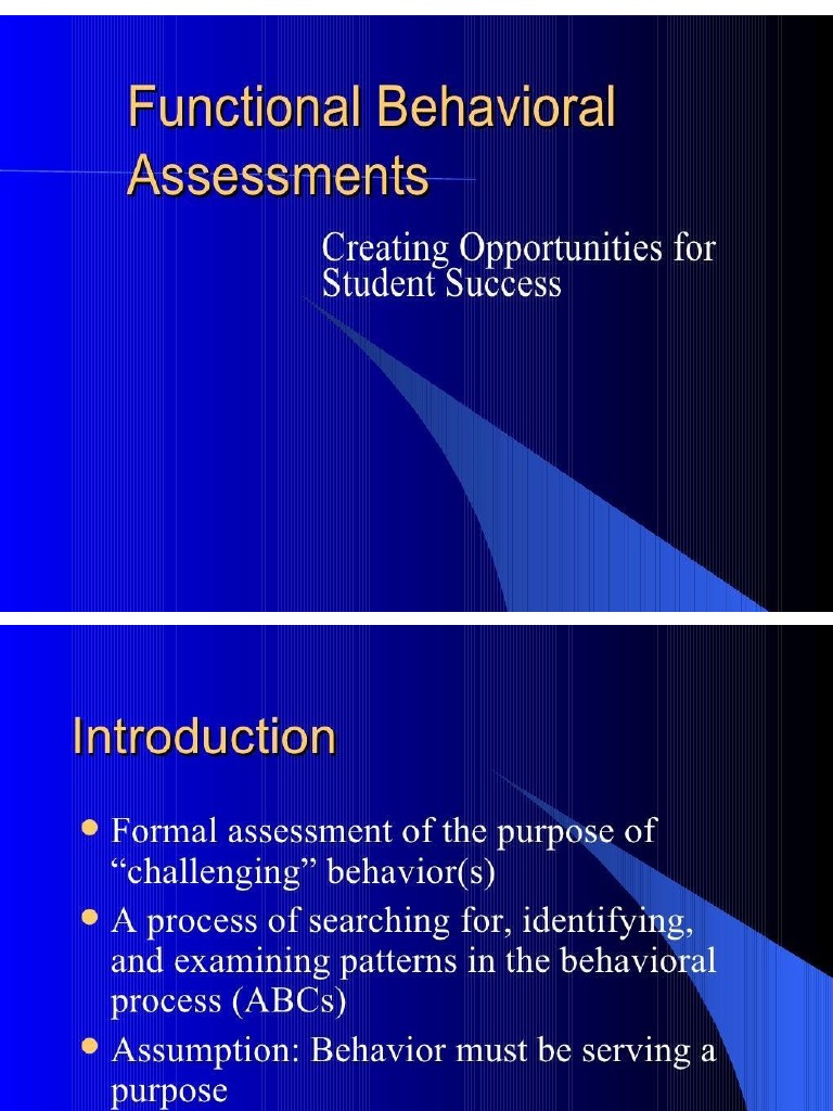 Functional Behavioral Assessments | PDF