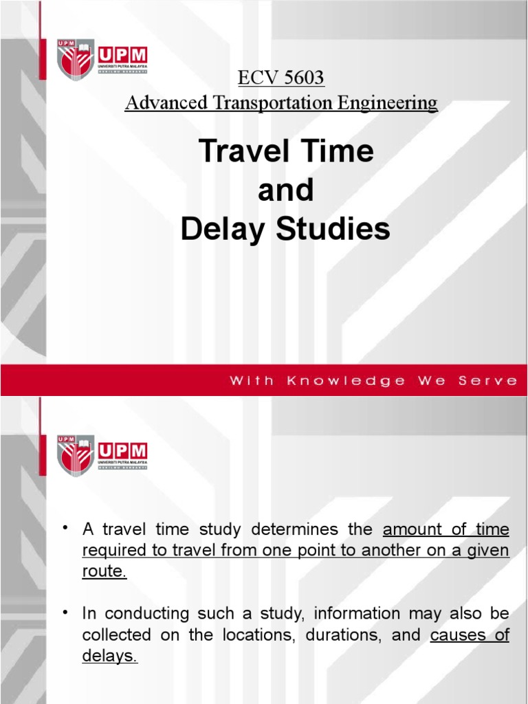 Travel Time and Delay Study Methods | PDF | Traffic | Sample Size ...