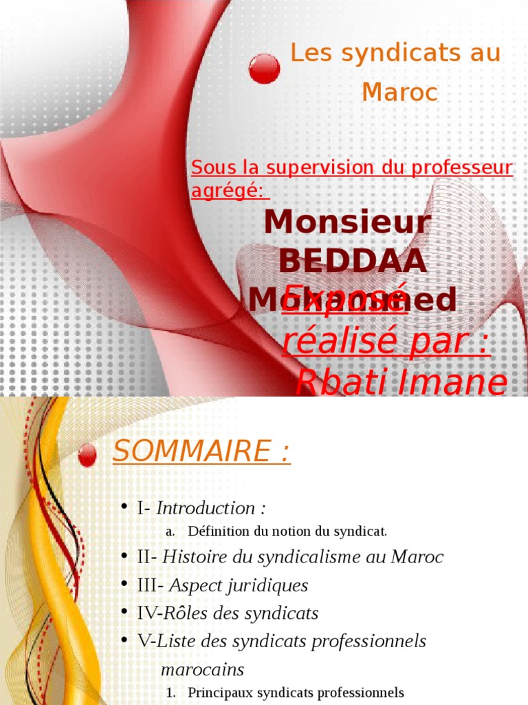 Les syndicats au Maroc : Histoire et Rôles | PDF | Syndicat | Syndicalisme