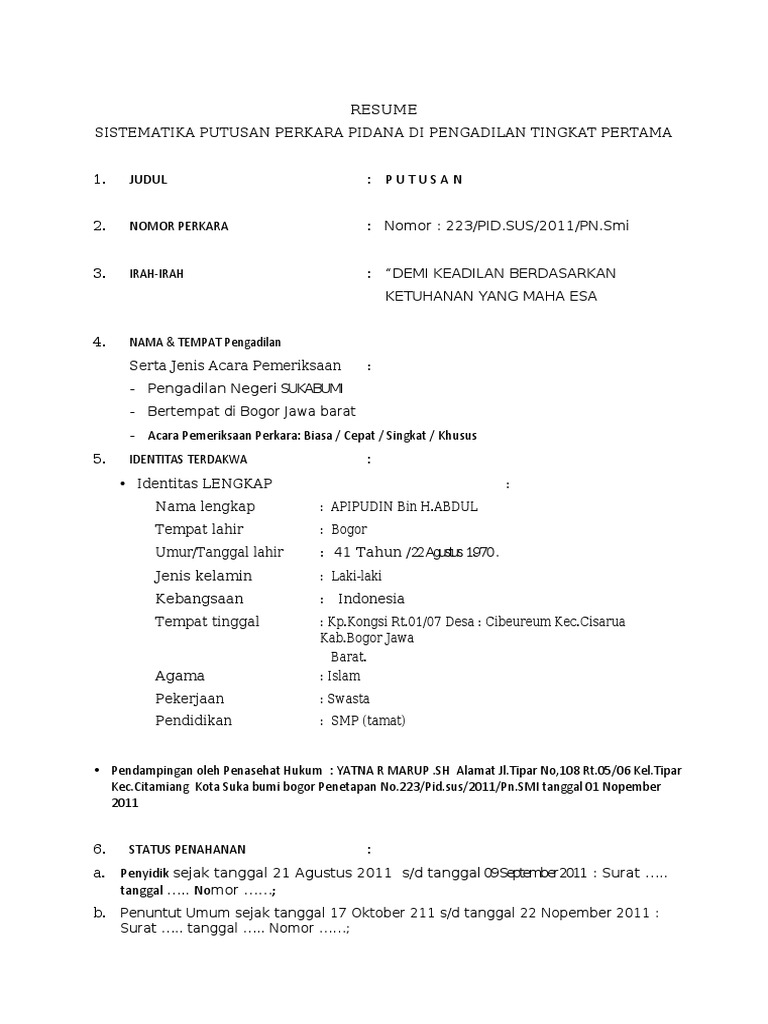 Resume Putusan | PDF